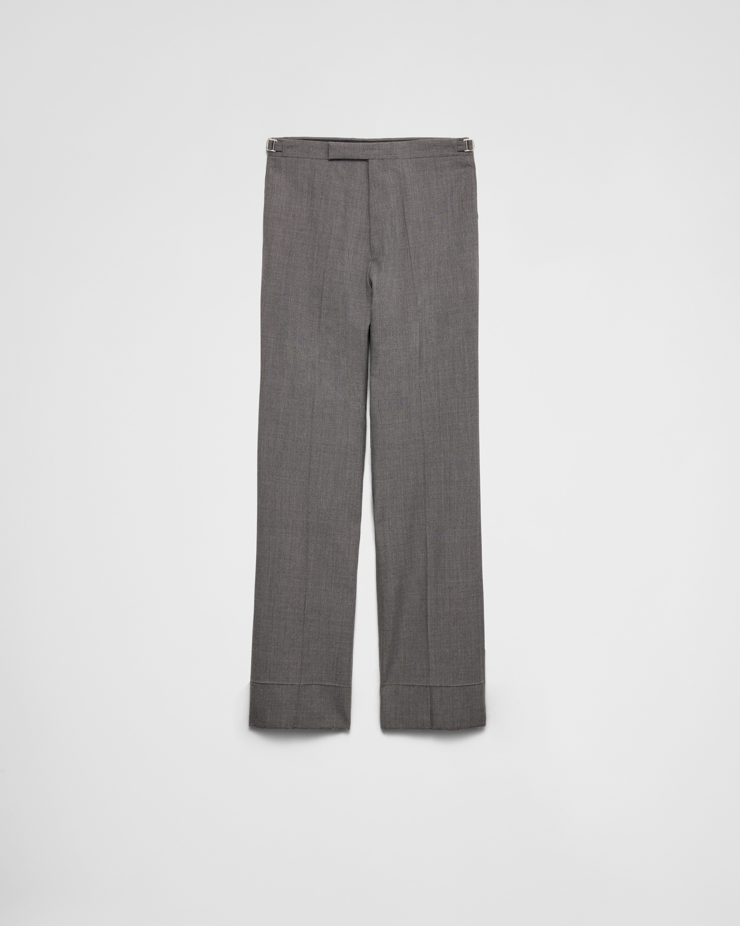 パンツ Prada gray wide trousers Prada Technical Wool Pants with Belt | Saks Fifth Avenue